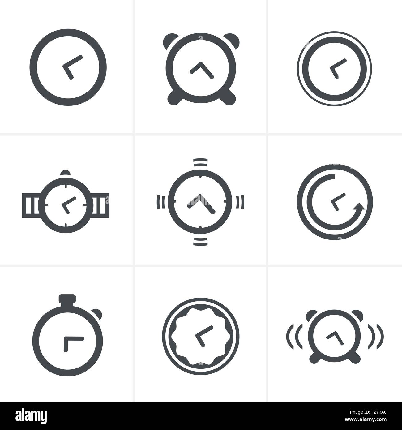 Time Clock Icons Set, Vector Design Stock Vector Image & Art - Alamy