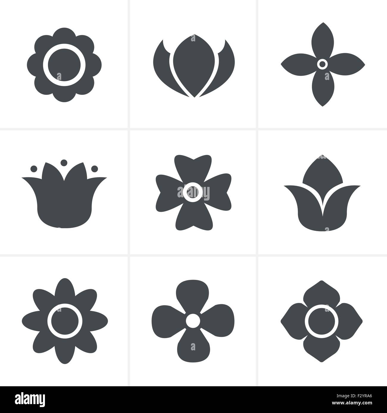 Flower Icons Set, Vector Design Stock Vector Image & Art - Alamy