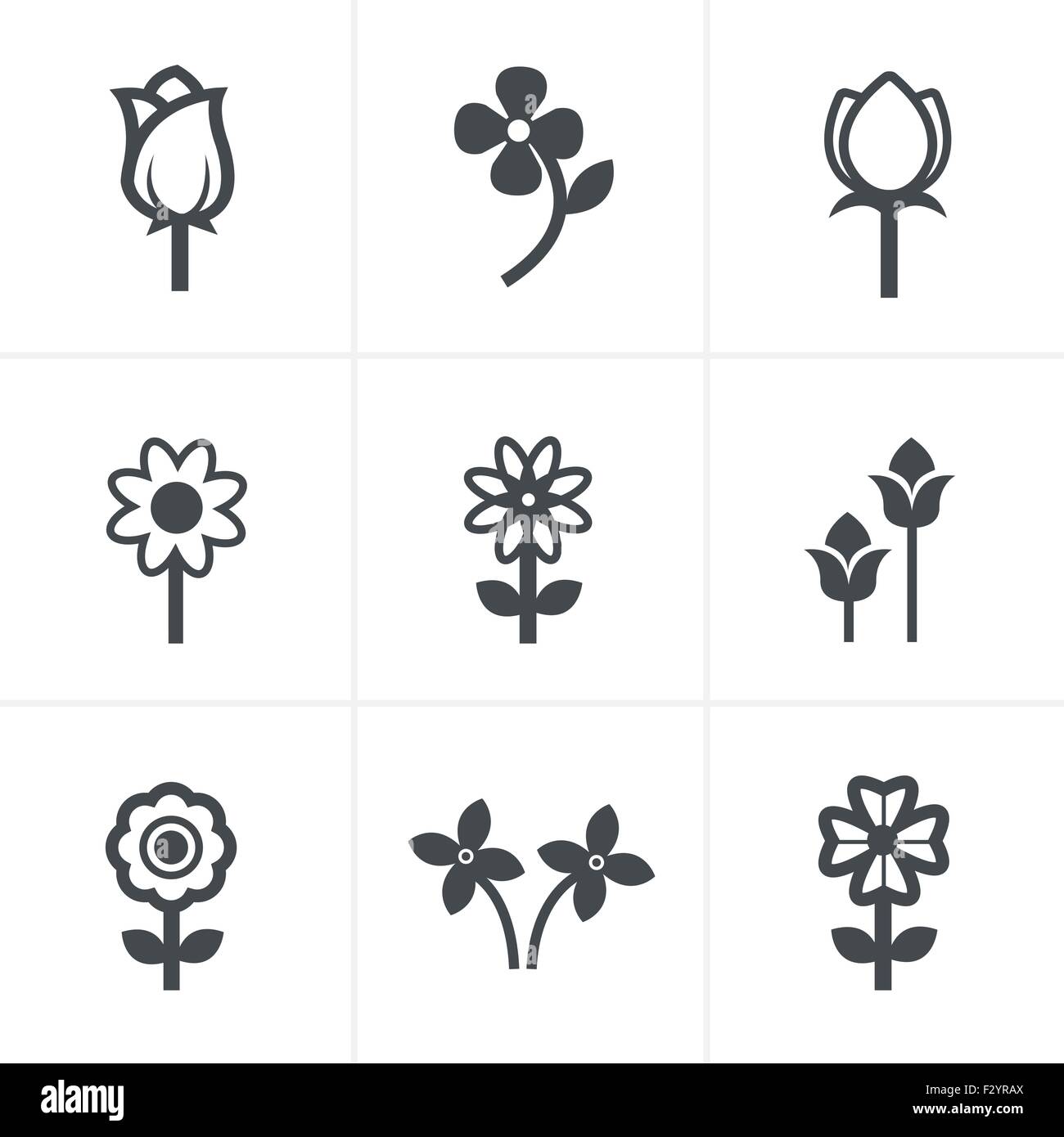 Vector Flower icon set Stock Vector Image & Art - Alamy