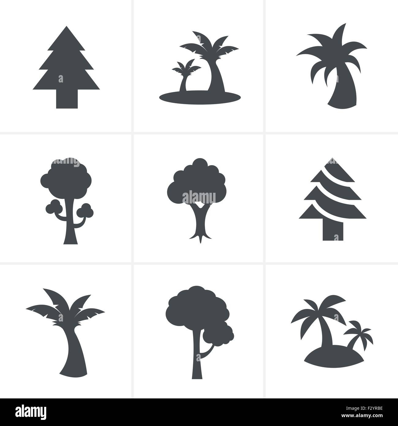Tree Icons Set, Vector Design Stock Vector Image & Art - Alamy