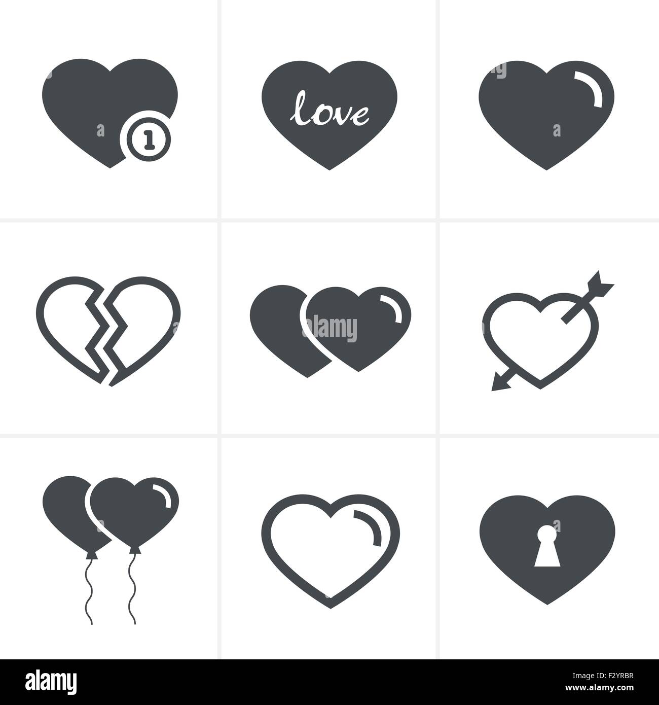 hearts Icons Set, Vector Design Stock Vector Image & Art - Alamy
