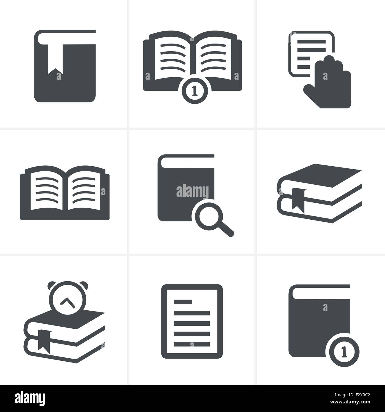 Open book icons digital learning Cut Out Stock Images & Pictures - Alamy