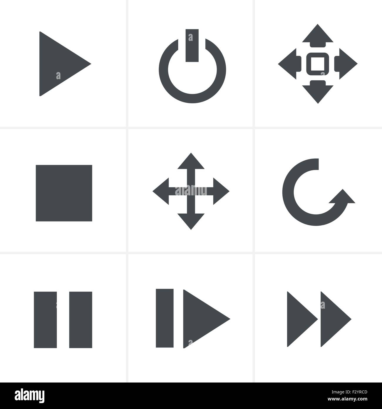 media Icons Set, Vector Design Stock Vector Image & Art - Alamy