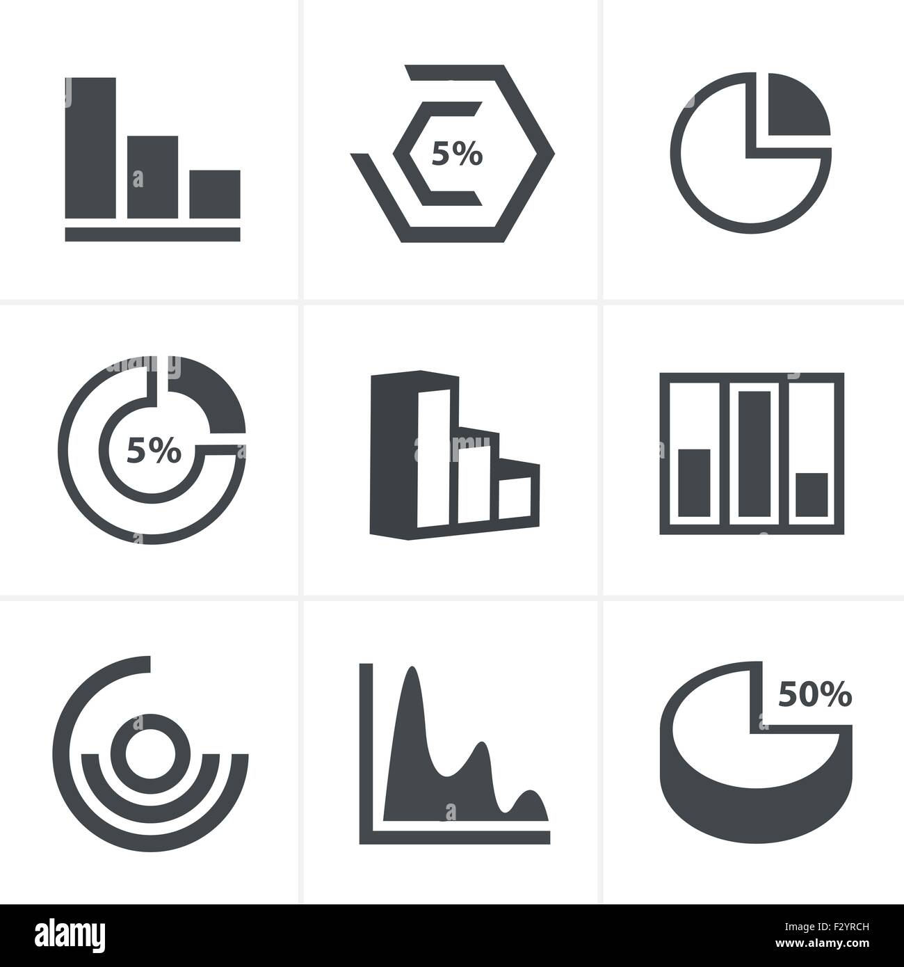Simple set of diagram and graphs related vector icons for your design ...
