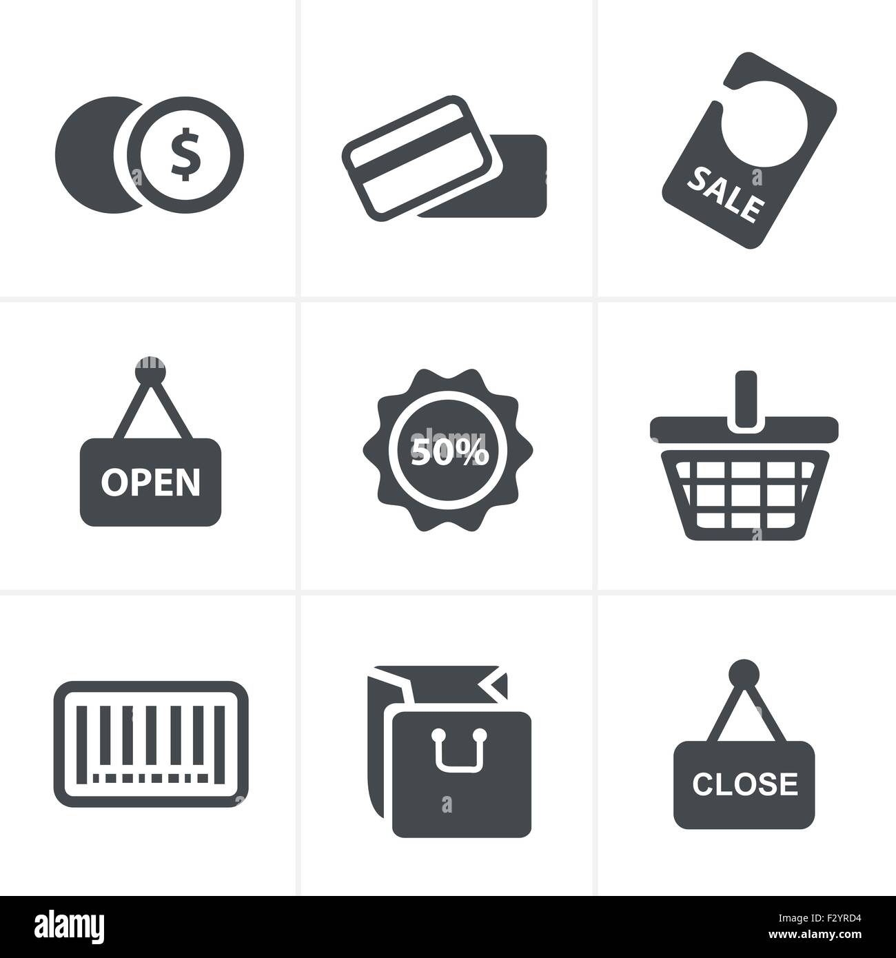 Shopping Icon Set Stock Vector Image & Art - Alamy