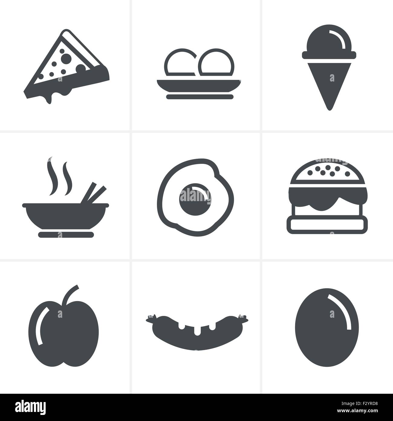 Diner food icons hi-res stock photography and images - Alamy