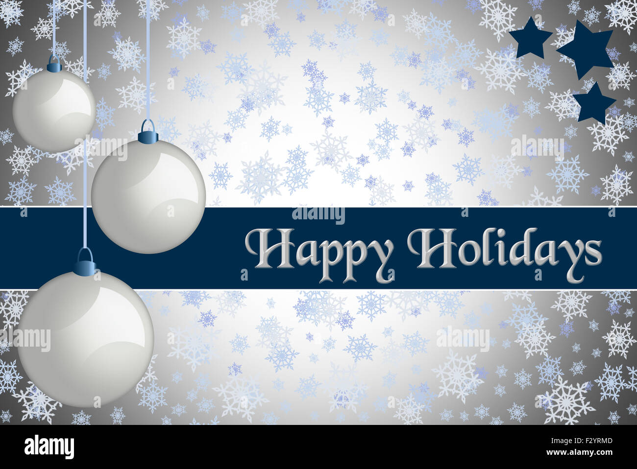 Christmas greeting card. "Happy Holidays" Silver colored Christmas card ...