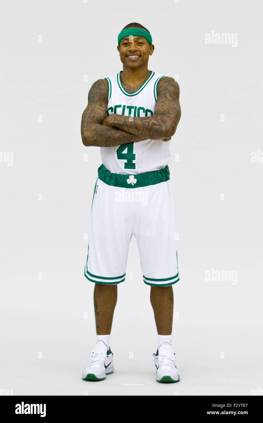 September 25, 2015; Waltham, MA, USA; Boston Celtics guard Isaiah ...