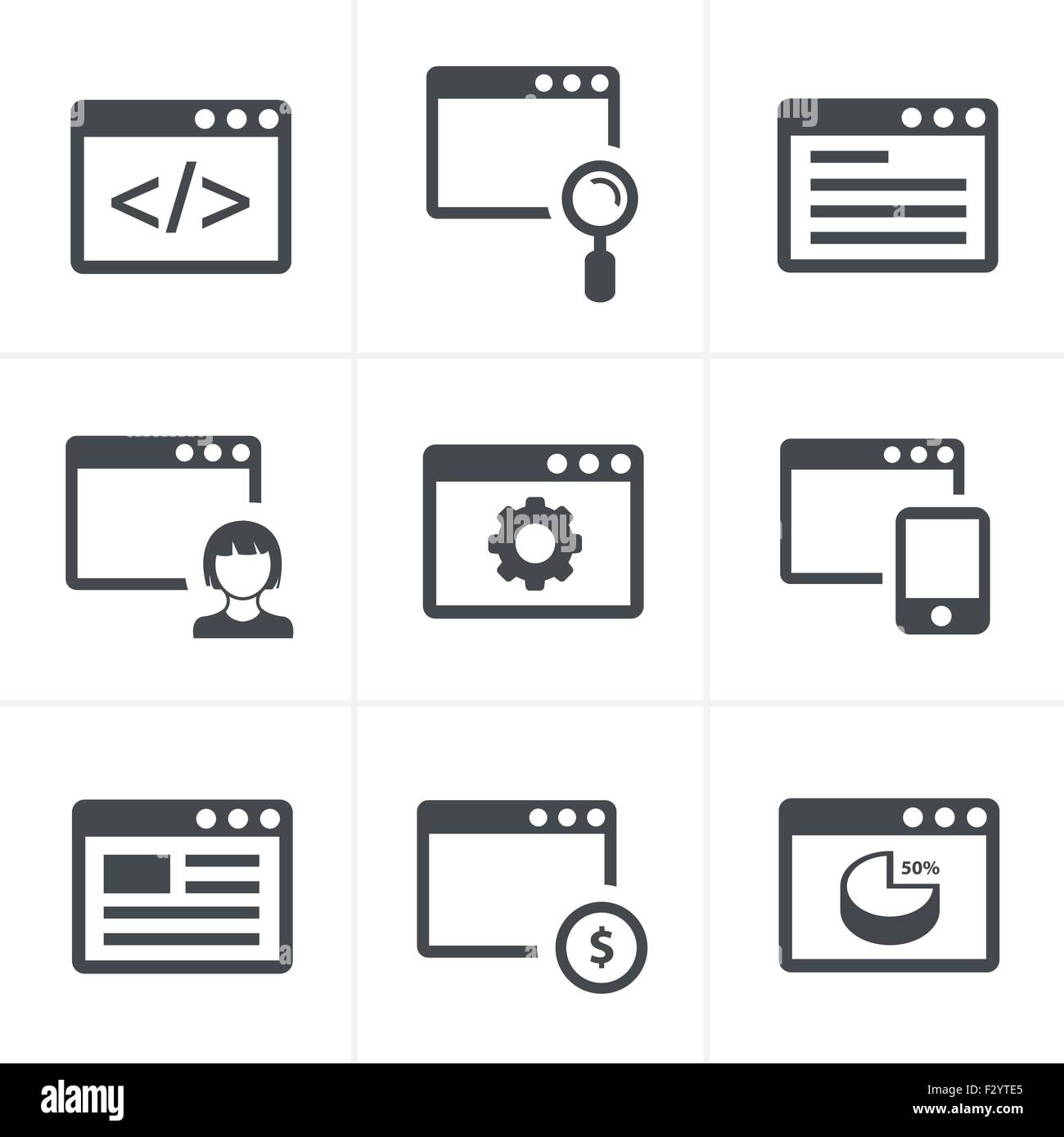 browser icon set Stock Vector Image & Art - Alamy