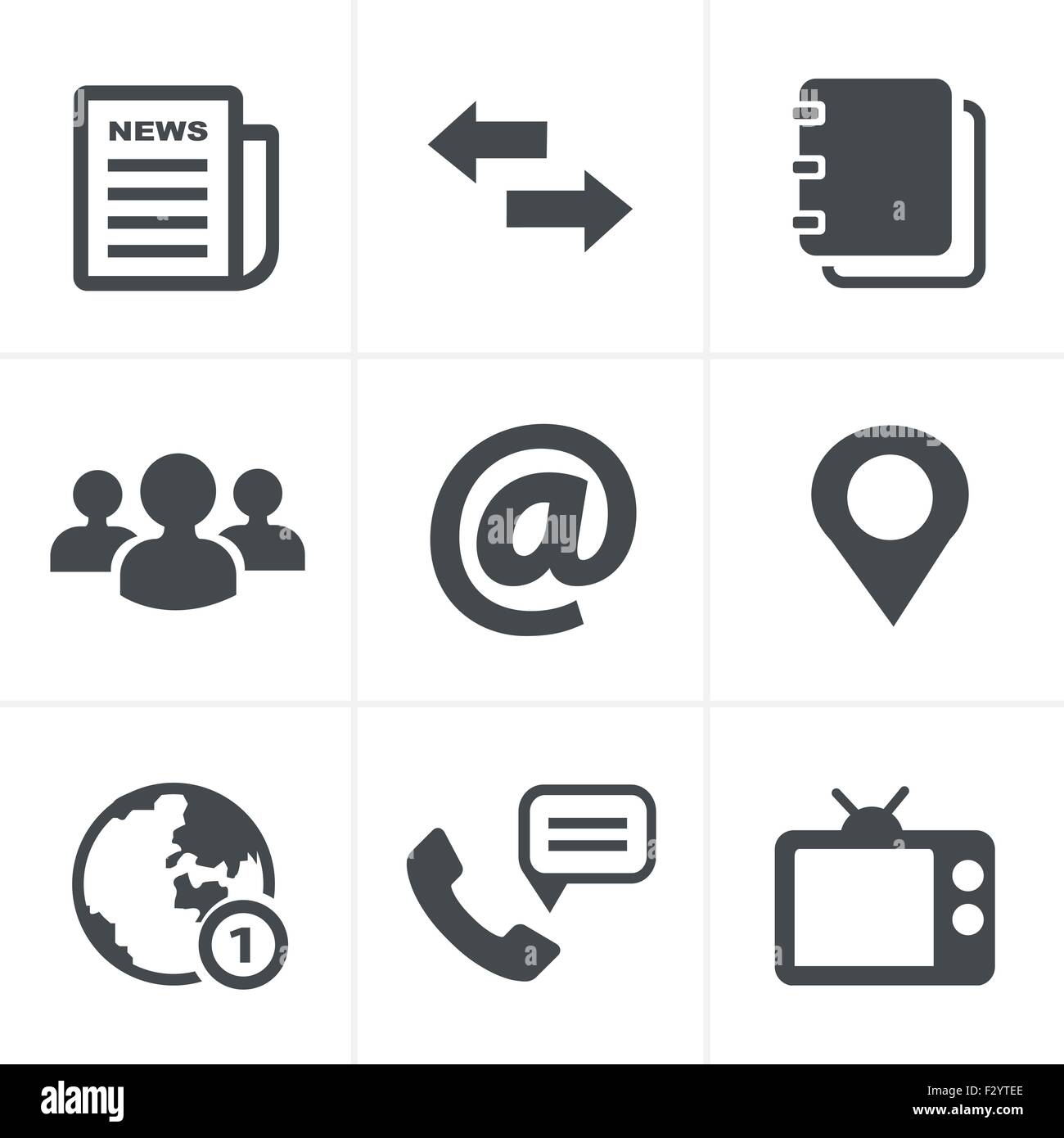 Media and communication icons Stock Vector Image & Art - Alamy