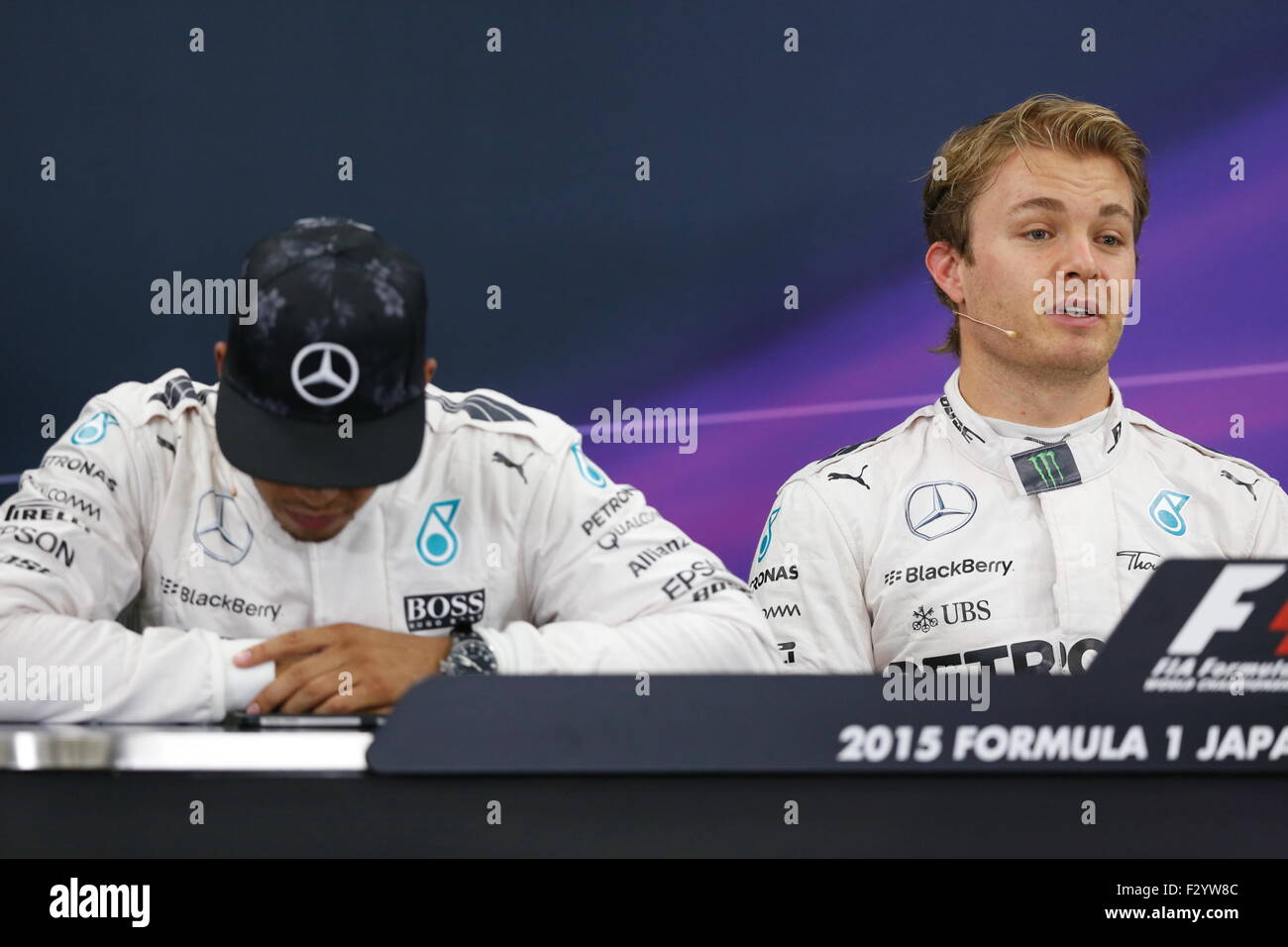 Suzuka, Japan. 26th Sep, 2015. (L-R) Lewis HAMILTON, Nico ROSBERG F1 ...