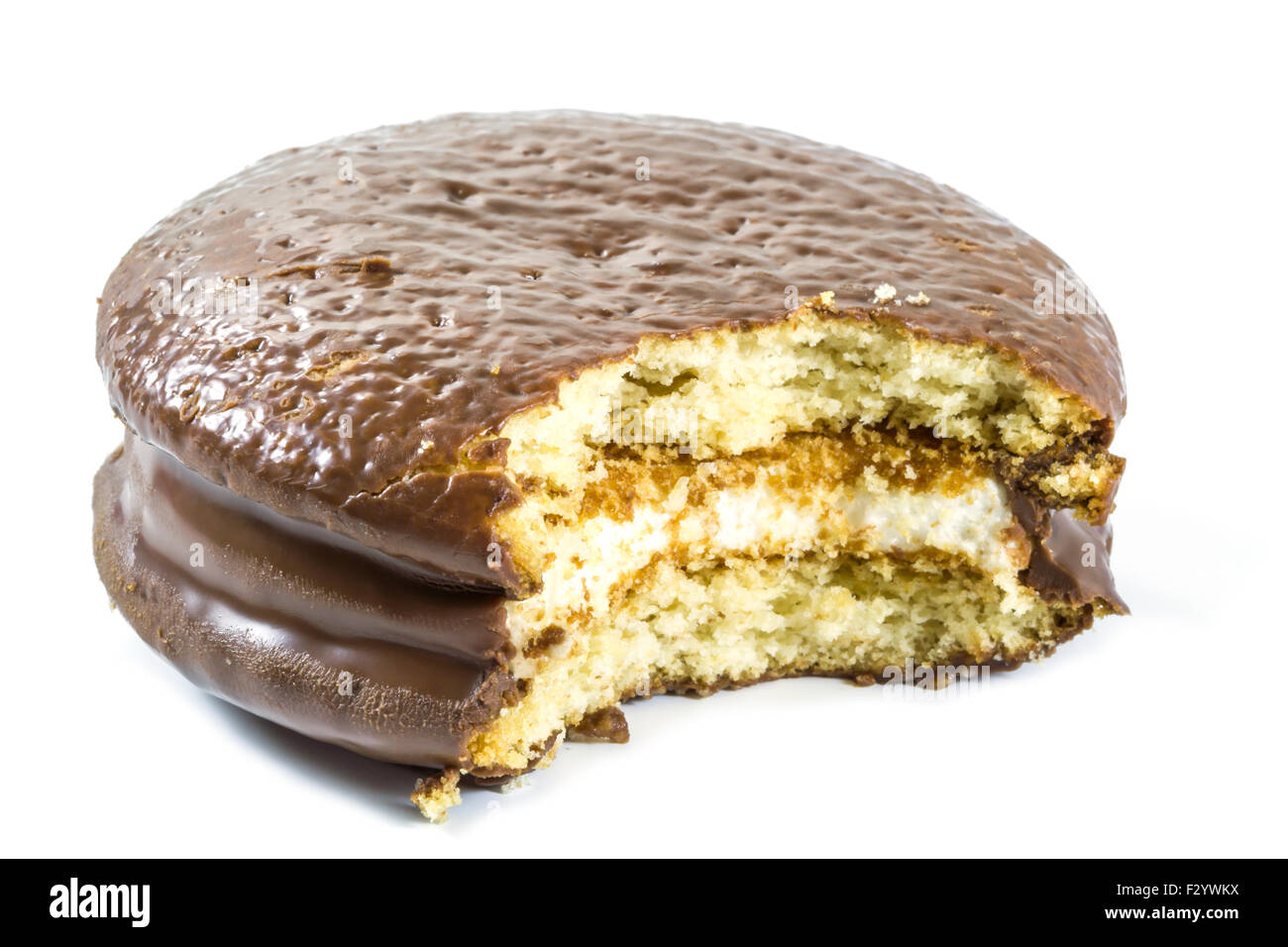 Chocolate pie isolated on white background Stock Photo - Alamy