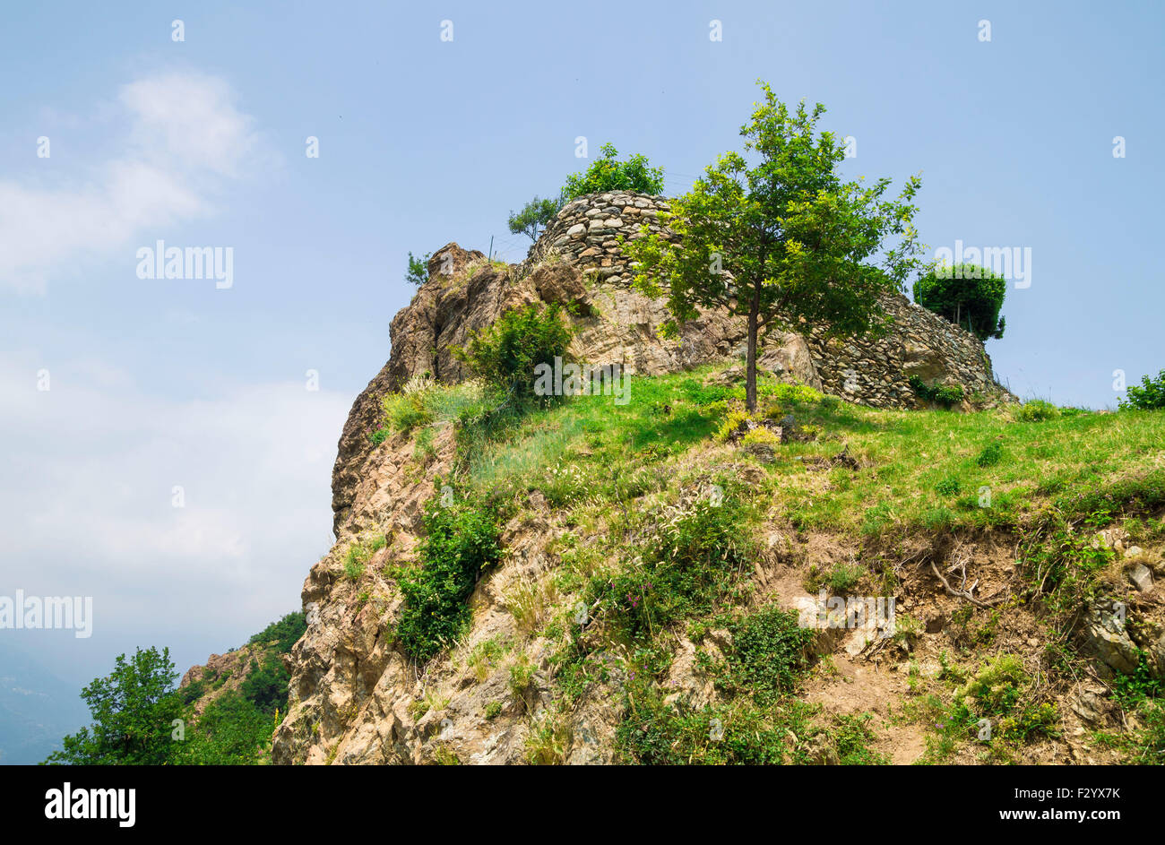 Landscape and ancient ruins in Piedmont region, Sacra di San Michele ...