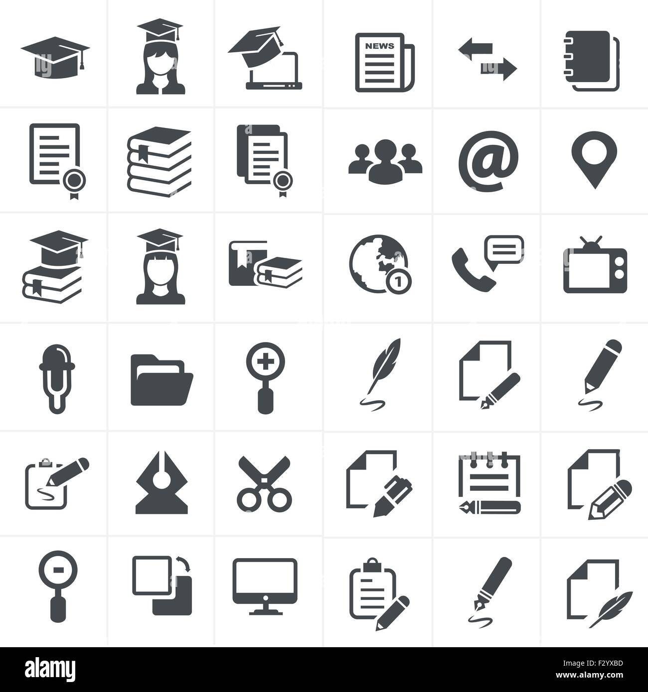 Learning vector icons on Cut Out Stock Images & Pictures - Alamy