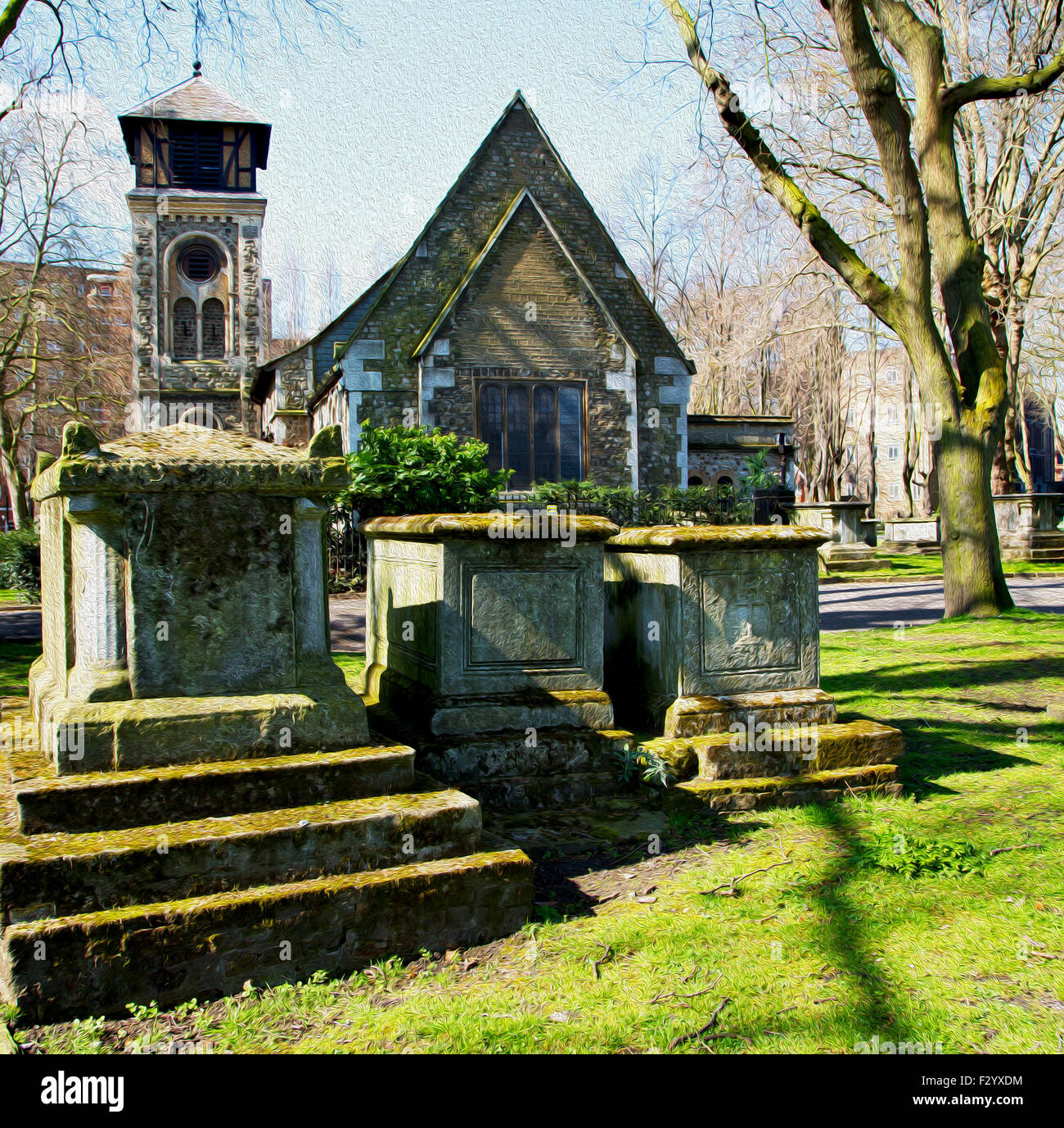 in cemetery england europe old construction and history Stock Photo - Alamy