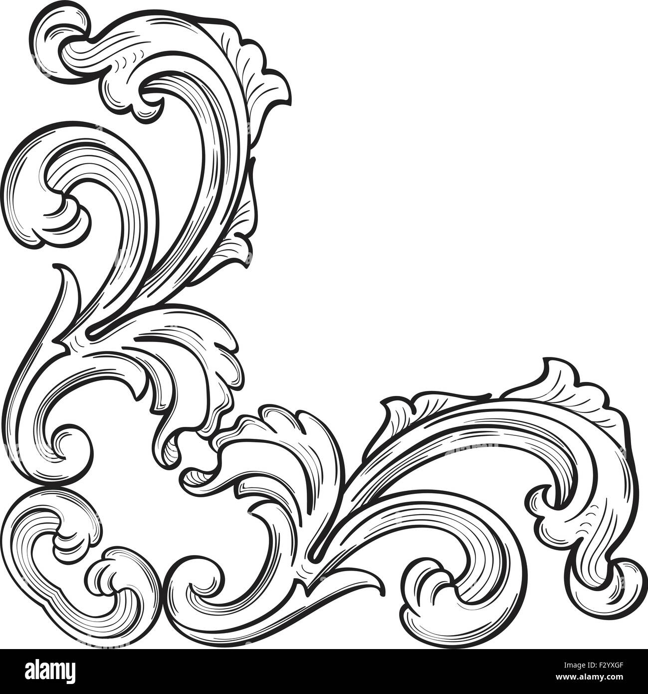 Baroque corner nice element on white Stock Vector Image & Art - Alamy