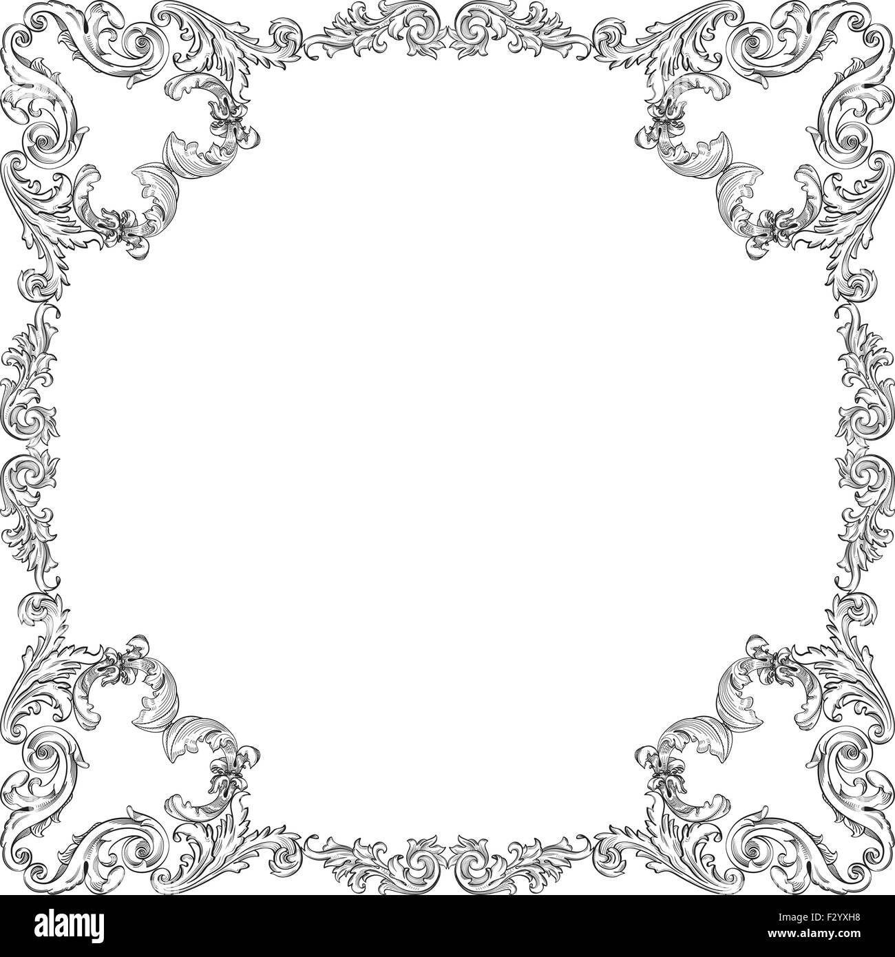Baroque square frame is on white Stock Vector Image & Art - Alamy