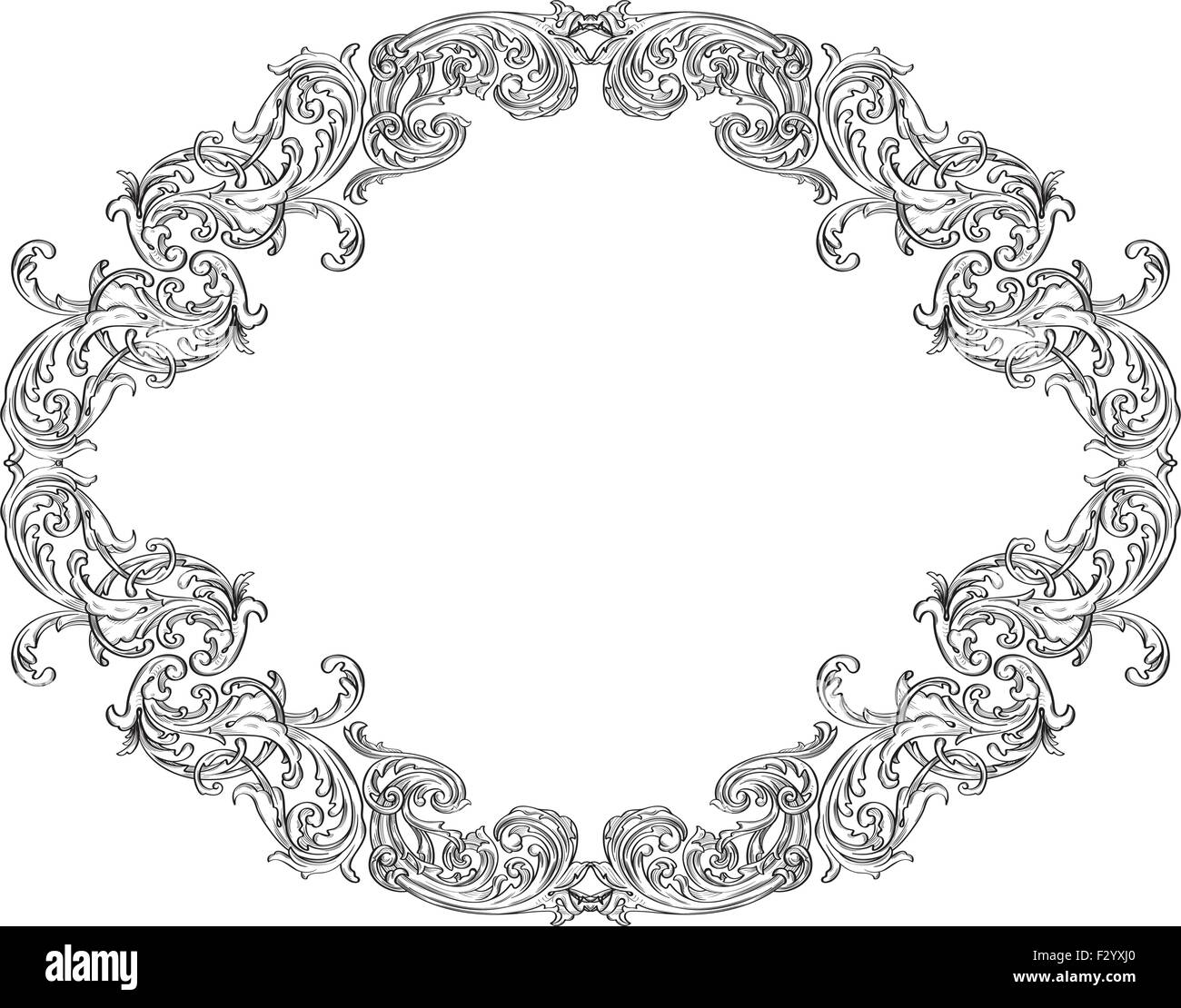 Ornate acanthus ornament frame on white Stock Vector Image & Art - Alamy