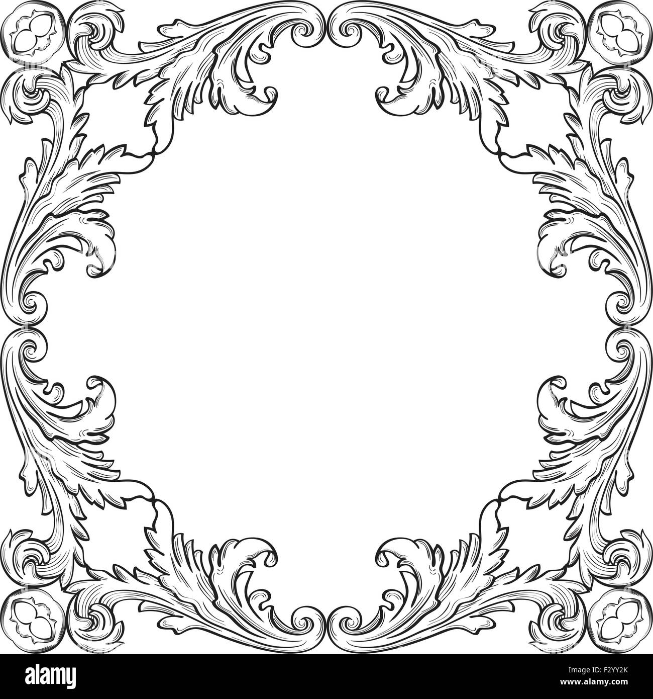 The rosette with nice acanthus leaf on white Stock Vector Image & Art ...