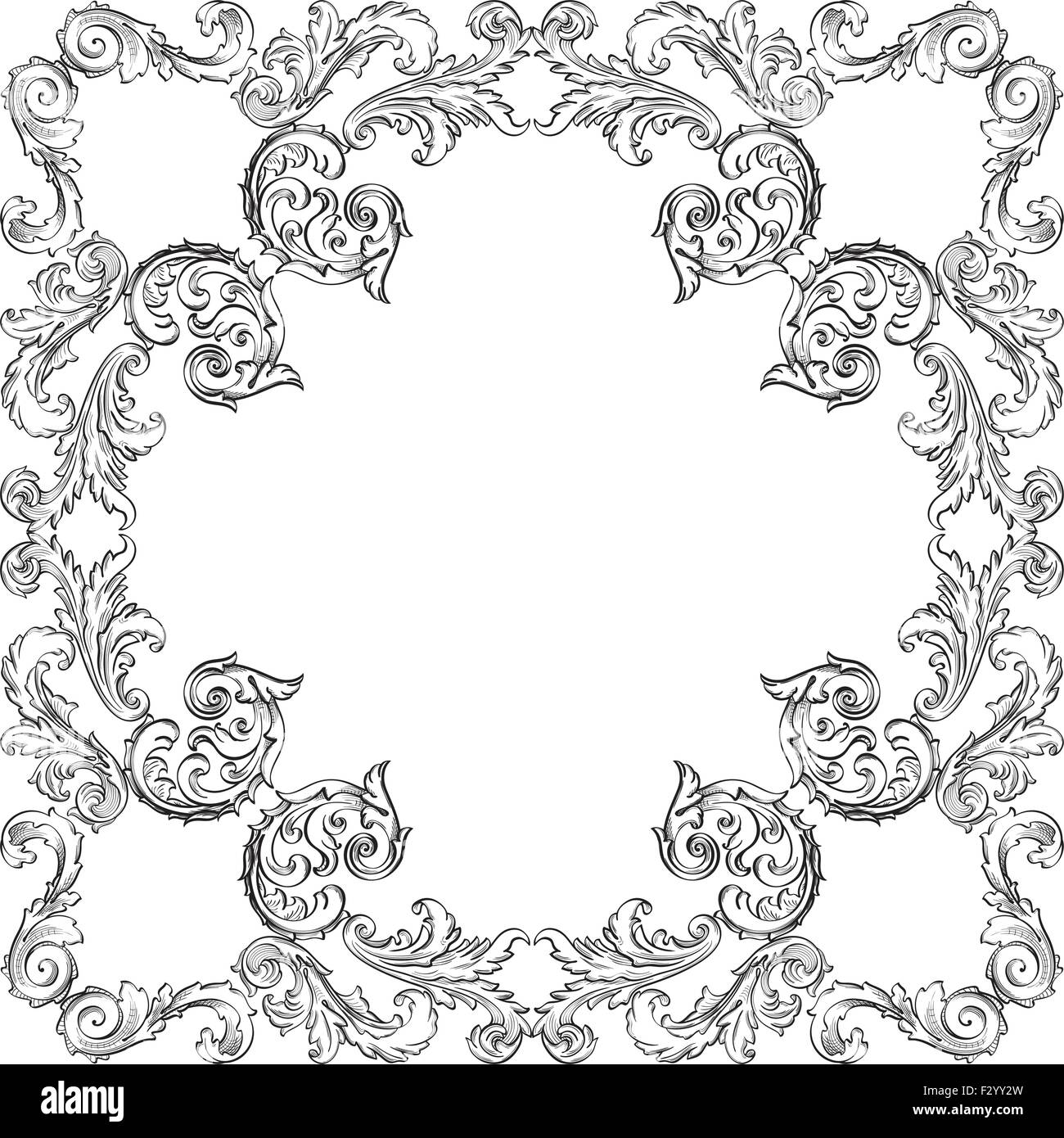 The victorian baroque square good art page on white Stock Vector Image ...