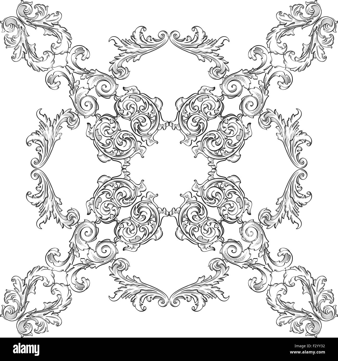 Victorian baroque rosette art on white Stock Vector Image & Art - Alamy