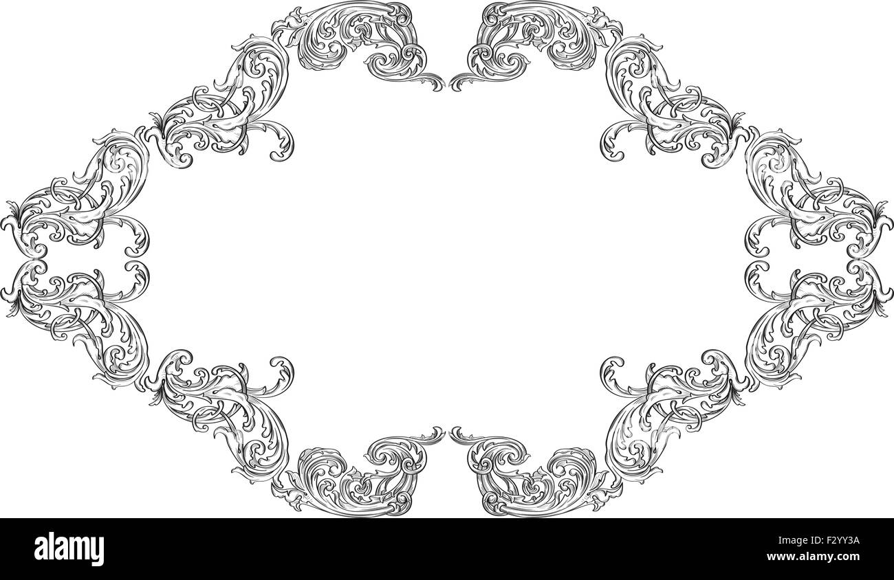 Vintage acanthus nice ornament art frame on white Stock Vector Image ...