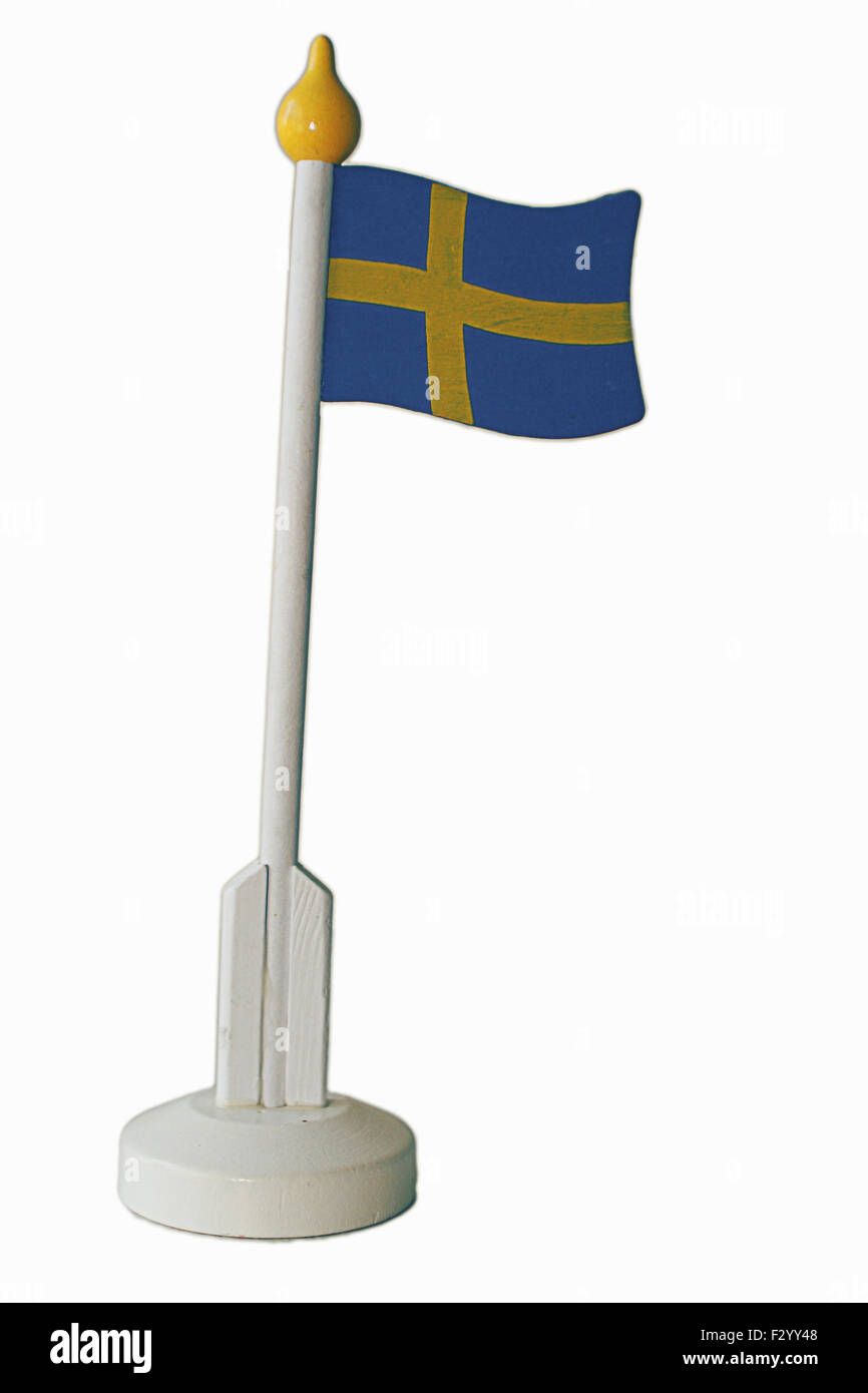 Small swedish table flag Stock Photo - Alamy