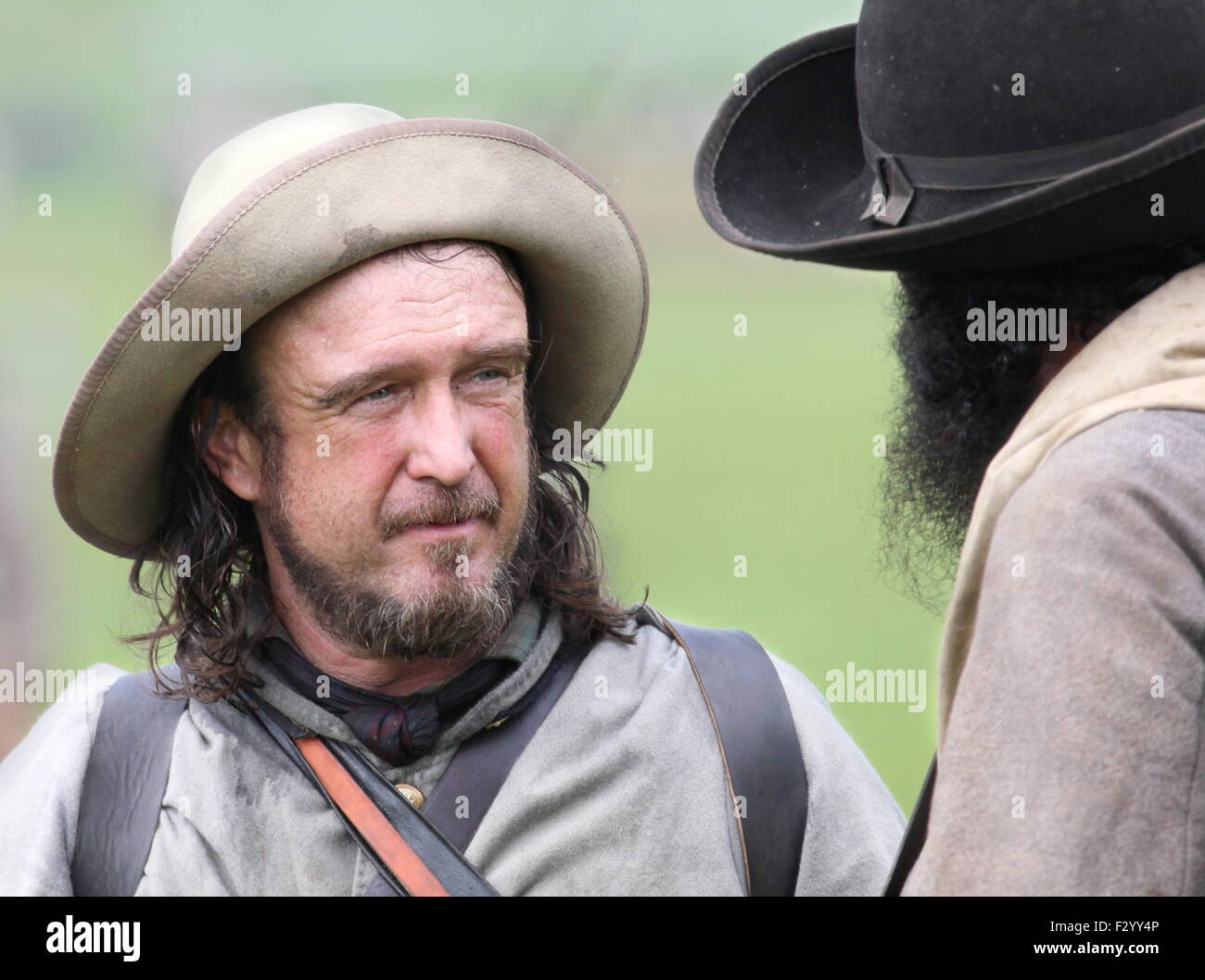 Confederate Civil War reenactors at the 150th anniversary of the Battle ...