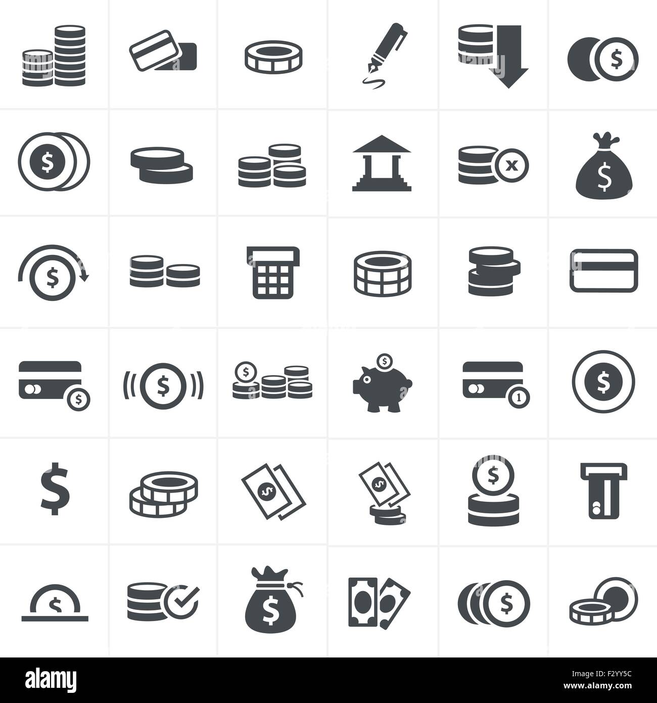 Money Icons Set Stock Vector Image & Art - Alamy