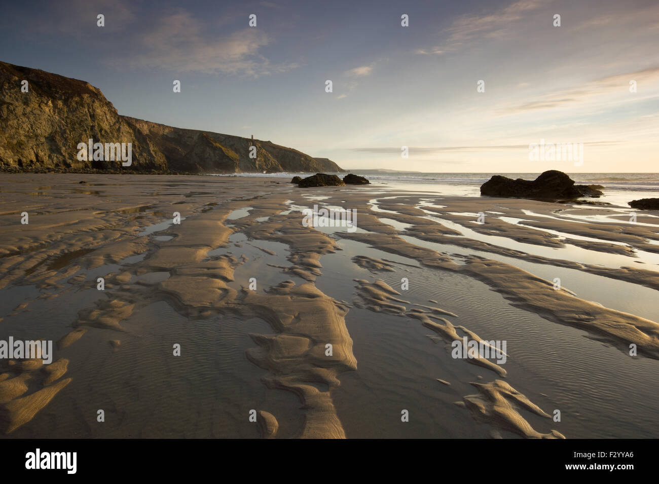 Porthtowan Golden Hour Stock Photo - Alamy