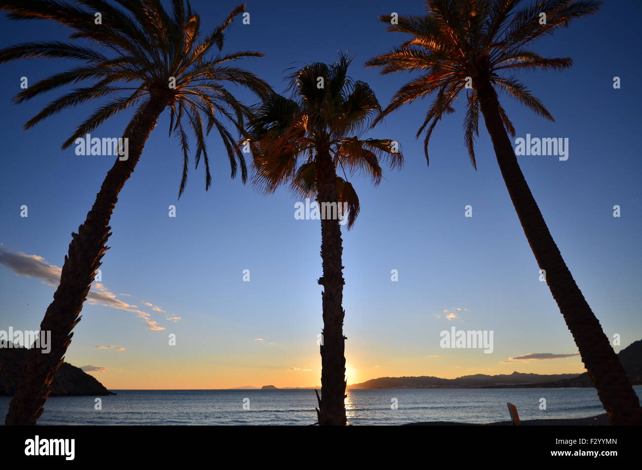sunset, costa calida, spain Stock Photo - Alamy