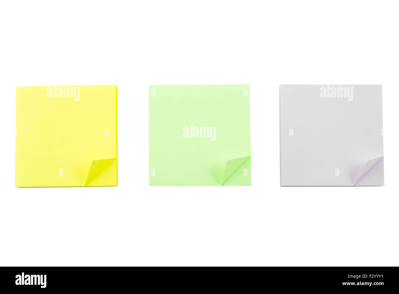 Post it note on white background Stock Photo - Alamy