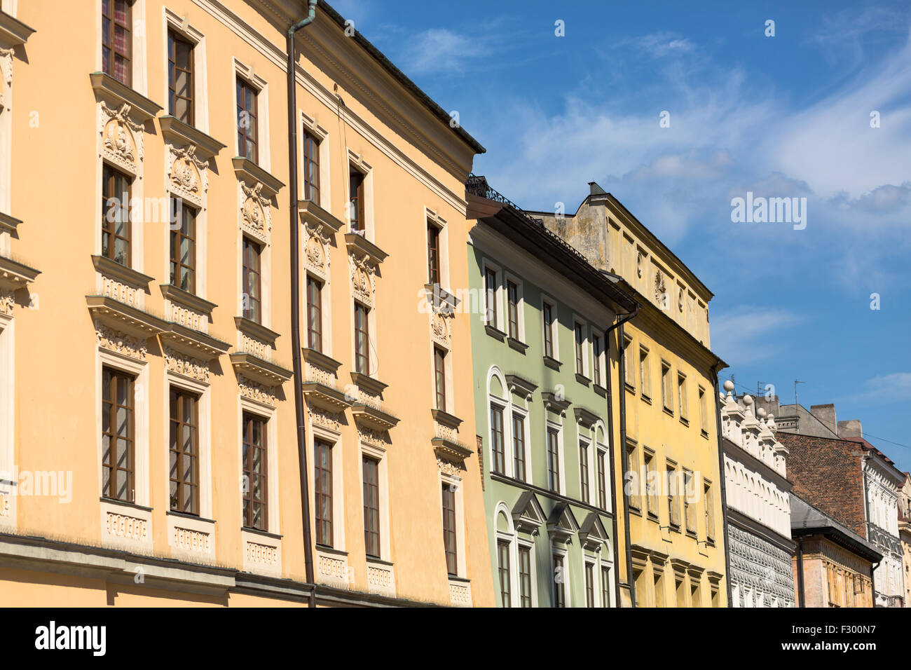 Colored buildings in downtown Krakow, Poland Stock Photo - Alamy