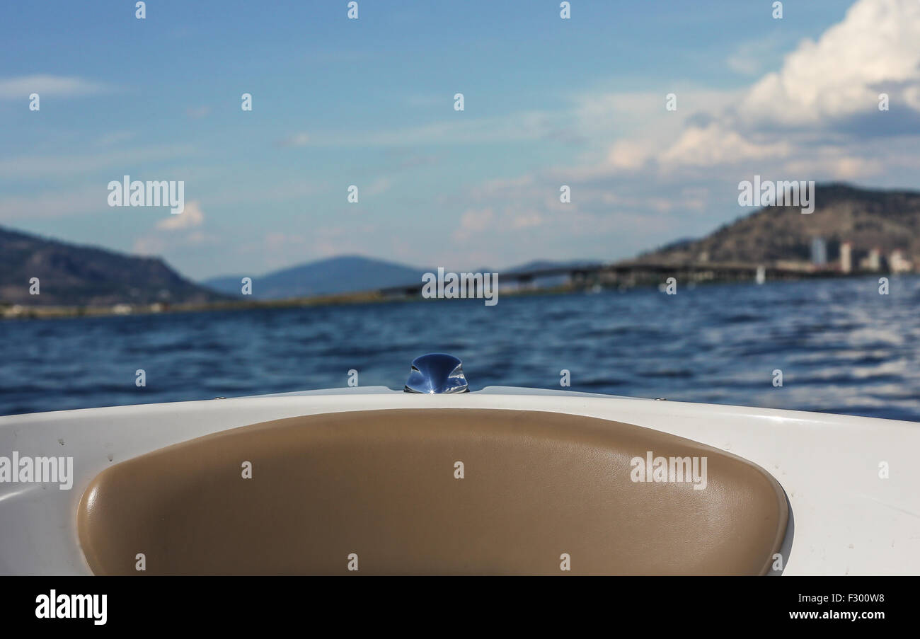 Landscape taken from a speed boat on Lake Okanagan, Kelowna, Canada ...