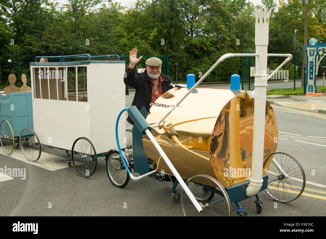 Darlington, UK. 26th Sep, 2015. A bicycle powered passenger train at ...
