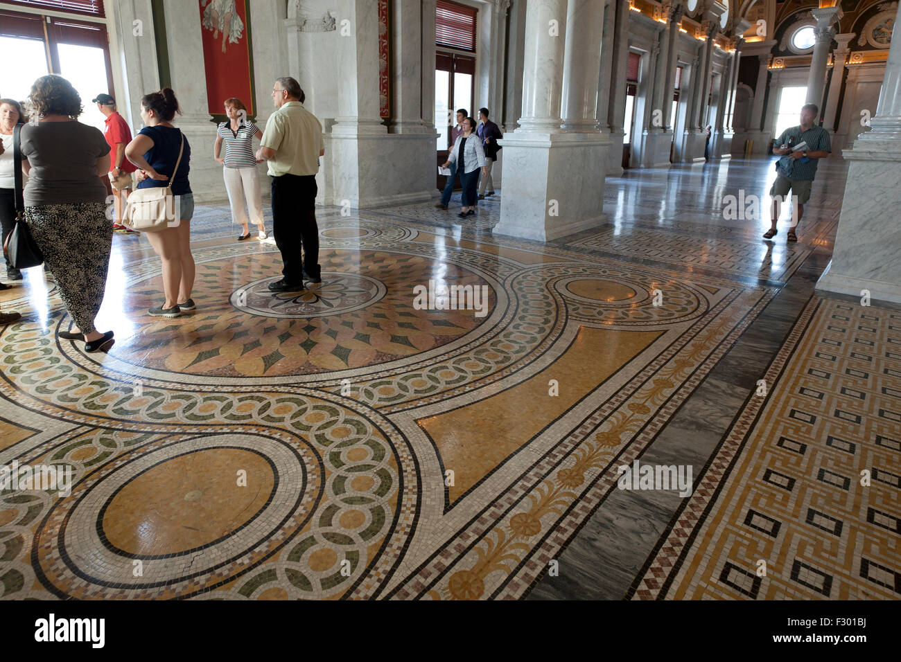 Library of Congress interior hallway - Washington, DC USA Stock Photo ...