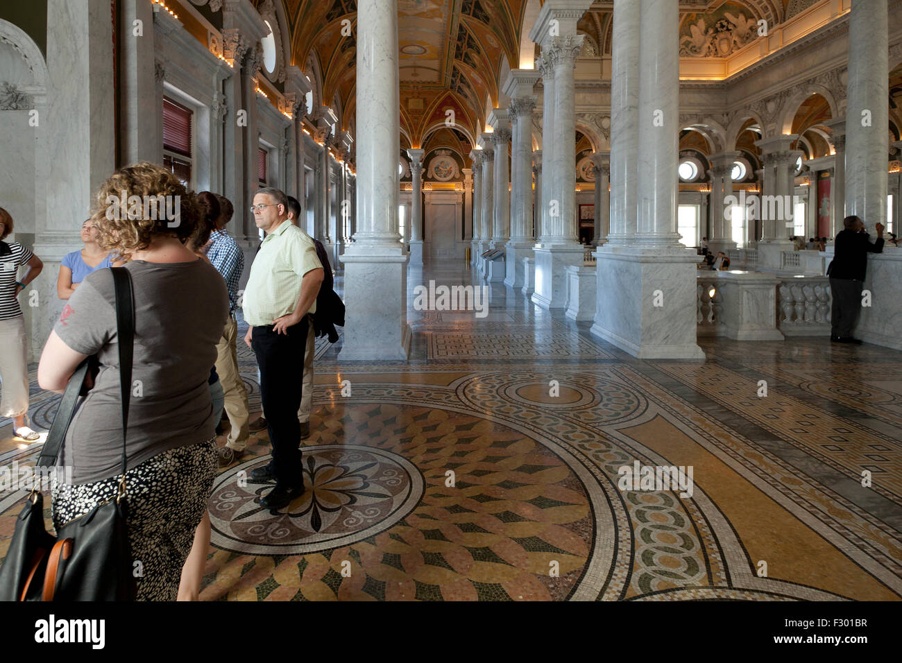 Library of Congress interior hallway - Washington, DC USA Stock Photo ...