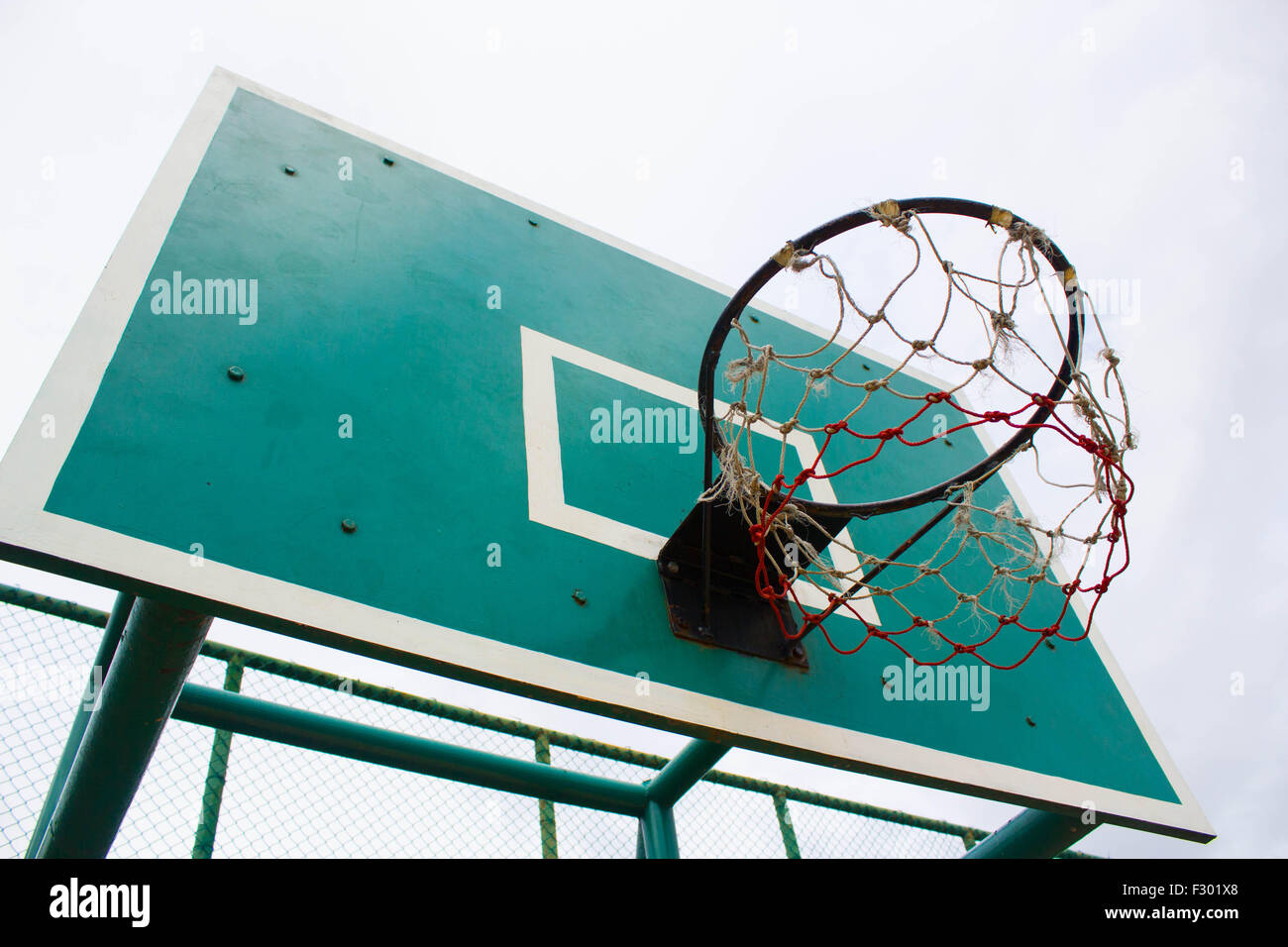 Basketball hoop in the garden Stock Photo - Alamy