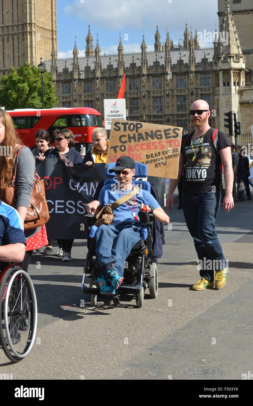 Access to Work disability benefits protest Parliament Westminster 2015 ...