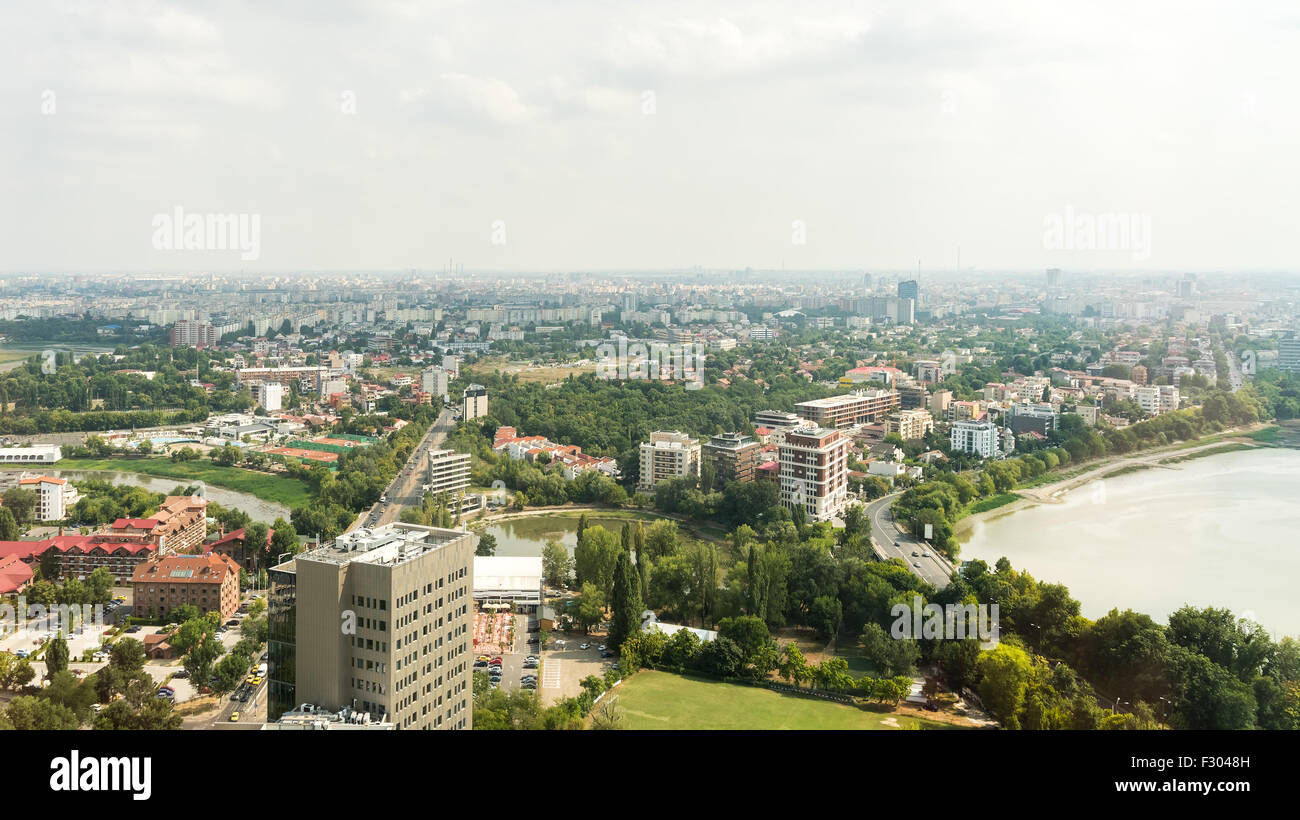 Aerial View Of Bucharest City Skyline Stock Photo - Alamy