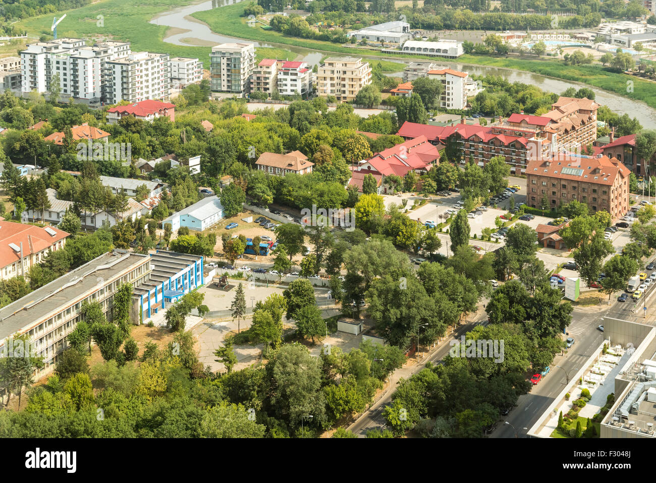 Aerial View Of Bucharest City Skyline Stock Photo - Alamy