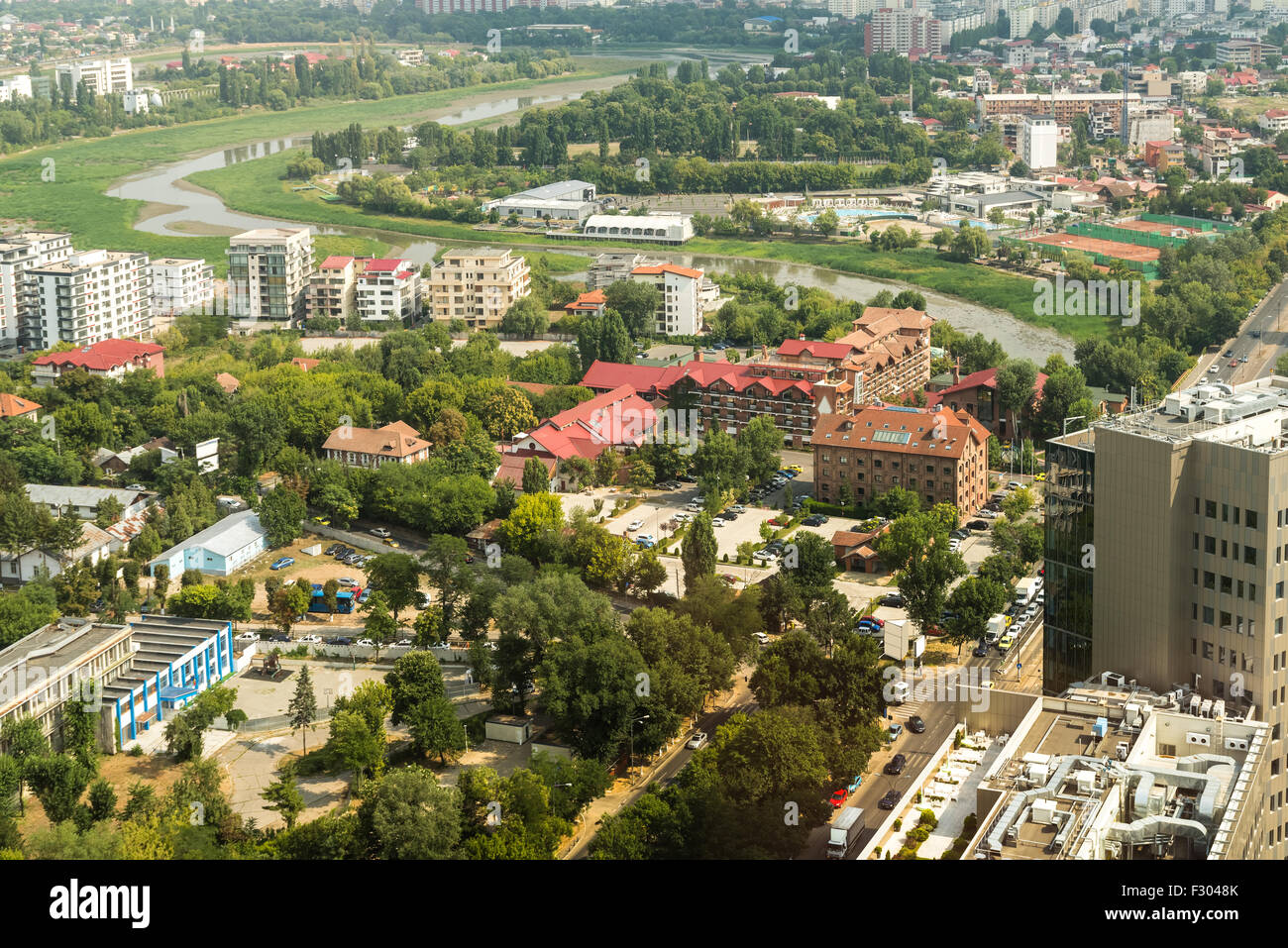 Aerial View Of Bucharest City Skyline Stock Photo - Alamy