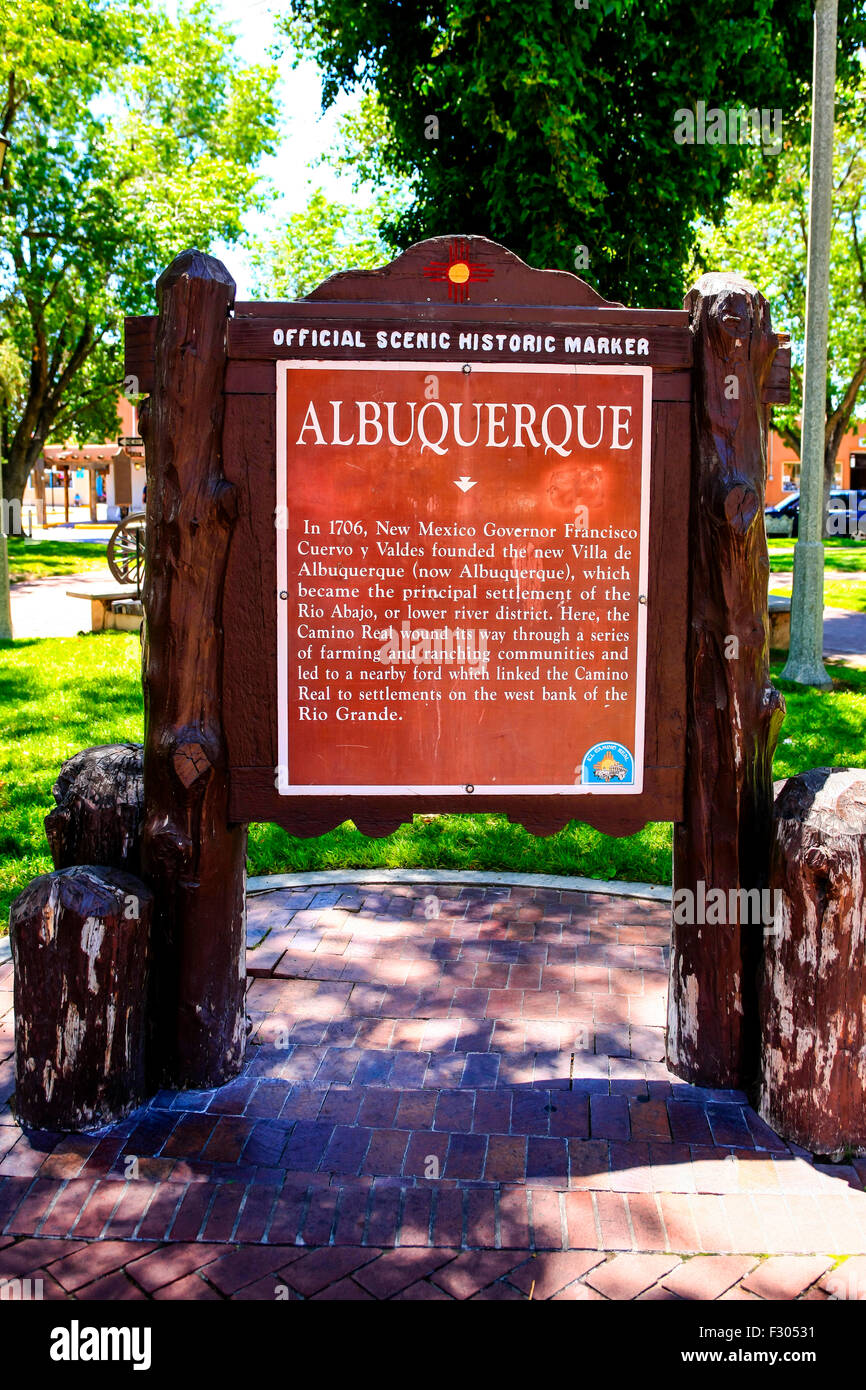 Official Historic Marker in the Old Town area of Albuquerque New Mexico ...