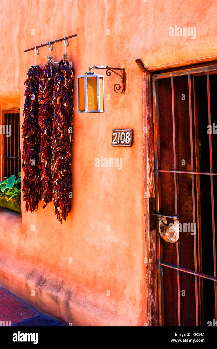 Rista's hanging up outside an adobe home in the Old Town part of ...