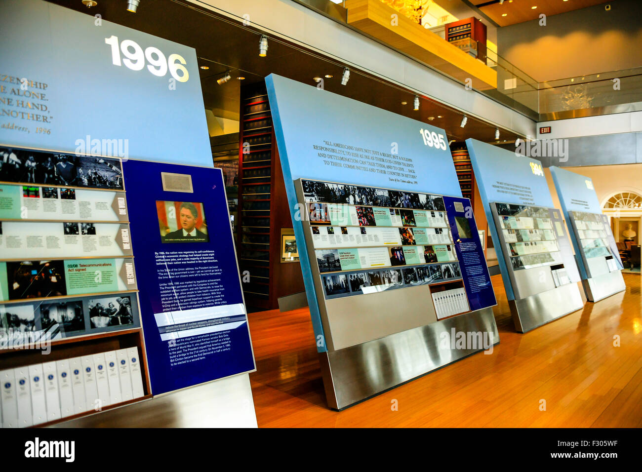 Four of eight timeline panels in the William J. Clinton Presidential ...
