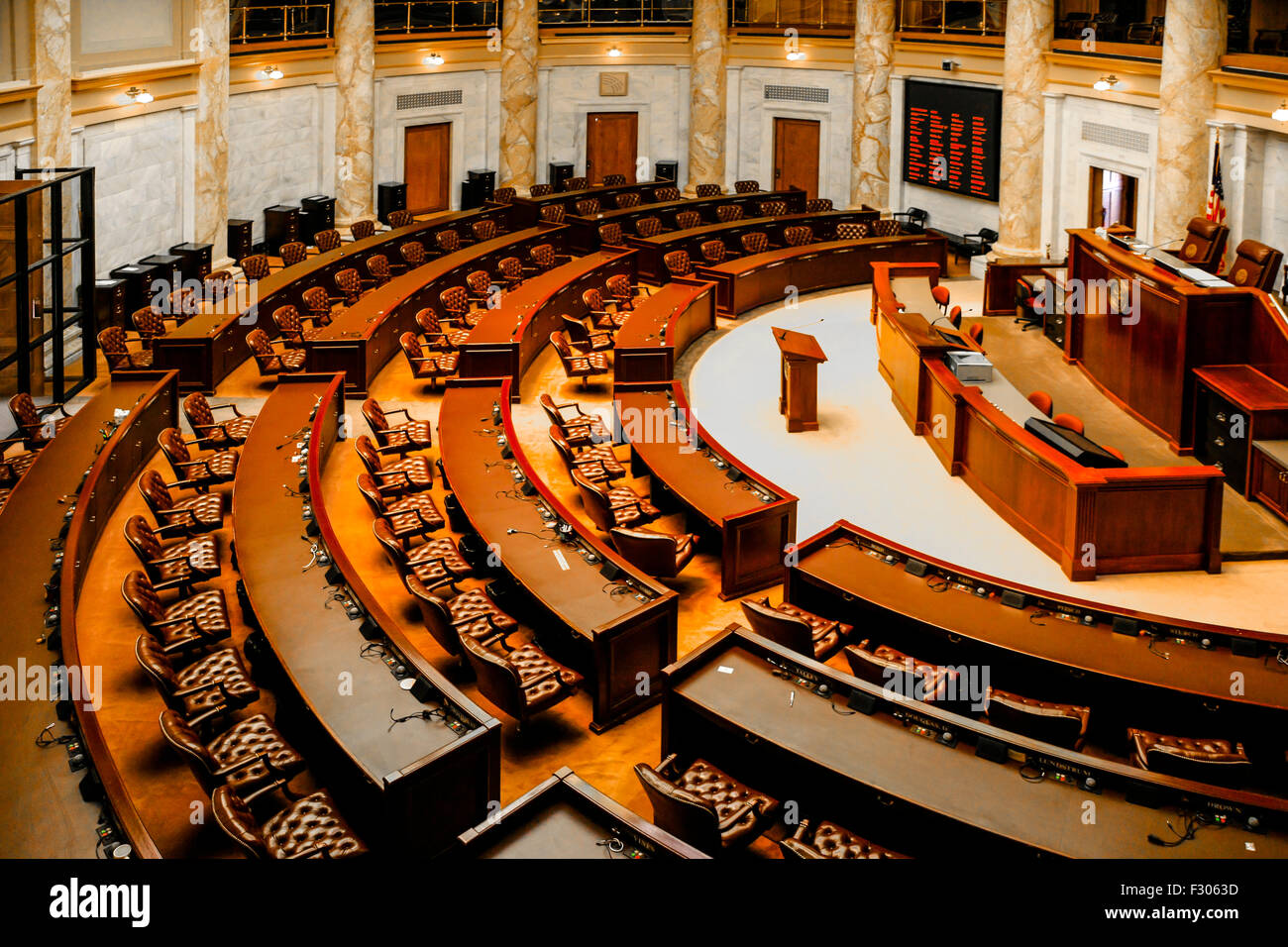 House of Representatives chamber inside the Arkansas State Capitol ...