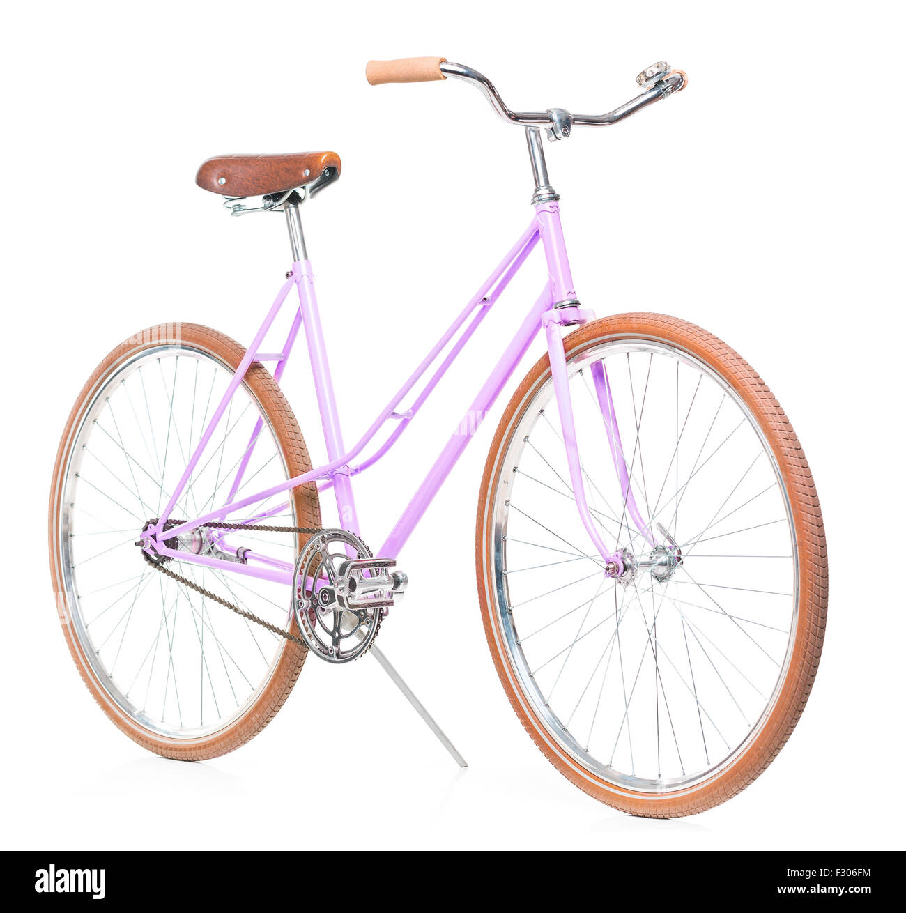 Stylish womens pink bicycle isolated on white background Stock Photo ...