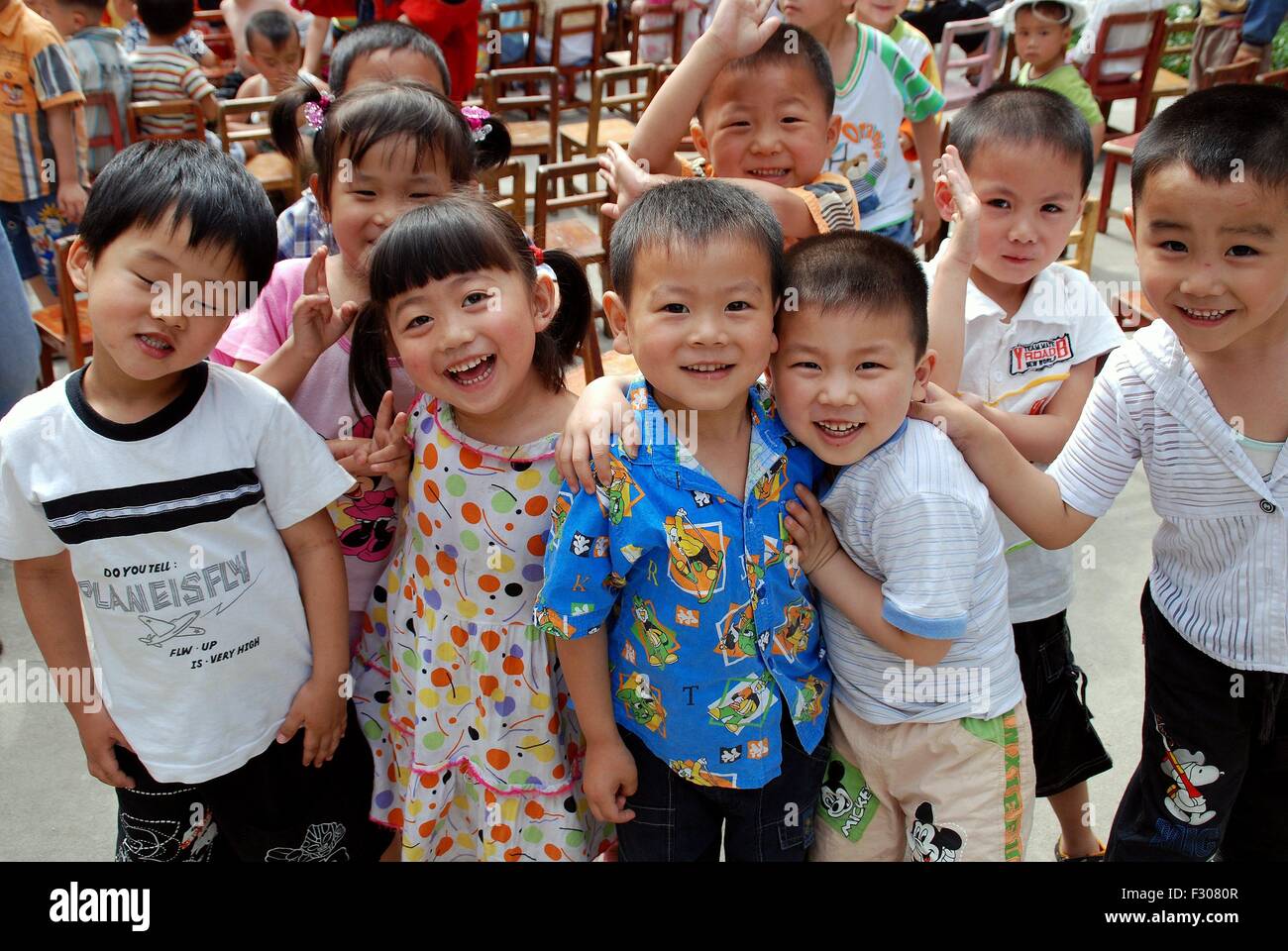Pengzhou, China: Smiling children at the Miao-Miao school on National ...