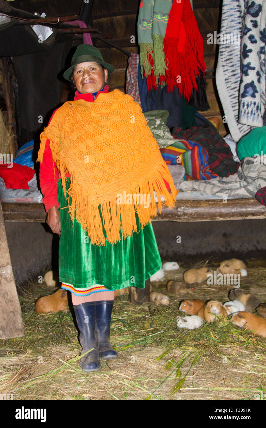 Local indigenous home in the Andean mountains near Laguna Quilotoa ...