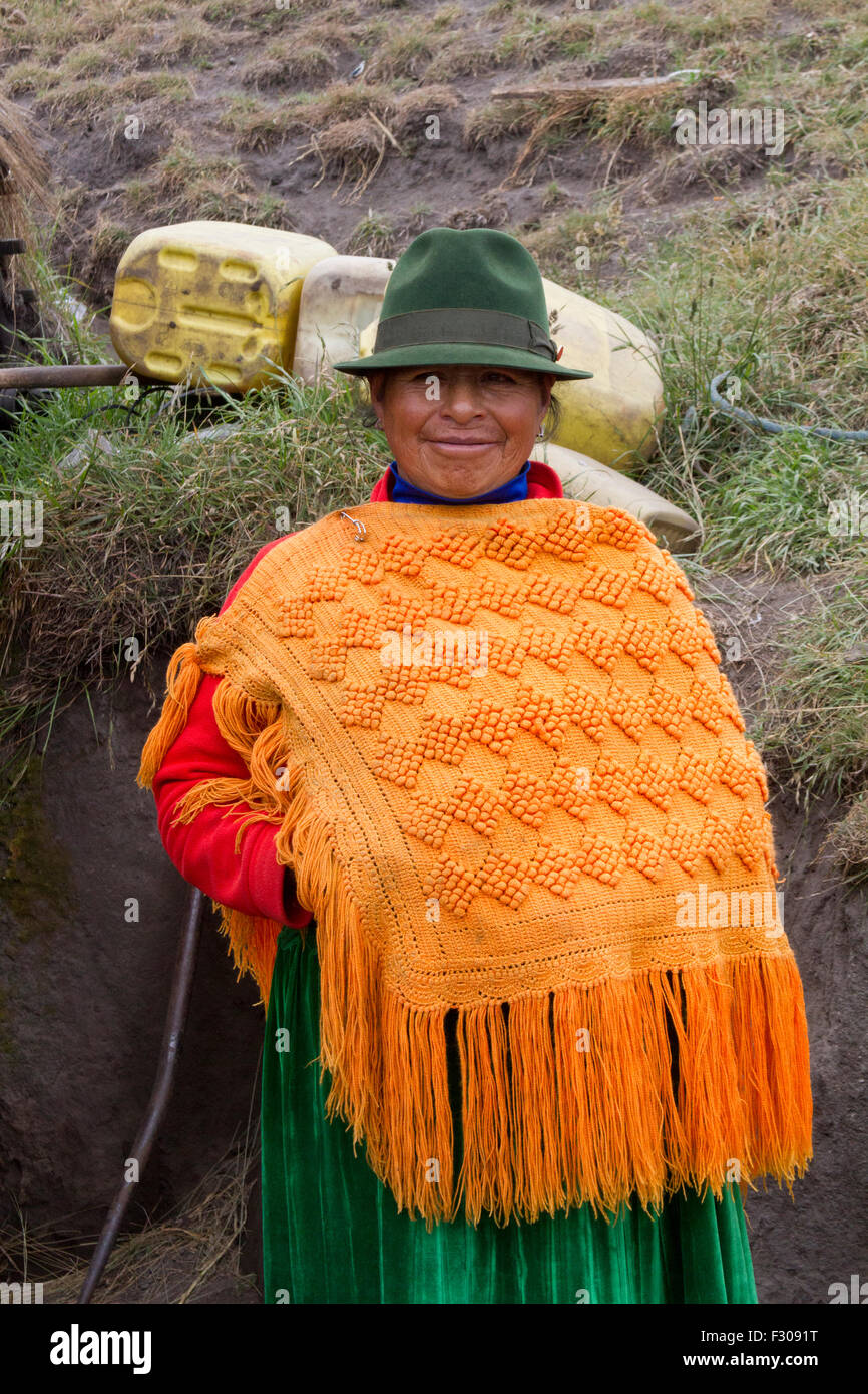 Local indigenous home in the Andean mountains near Laguna Quilotoa ...